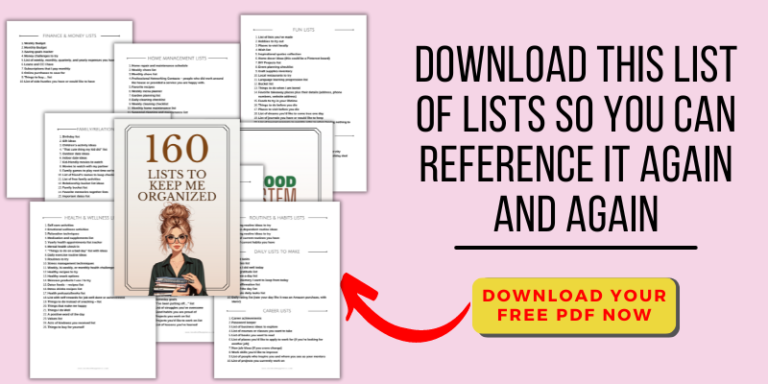 160 Useful Lists To Make To Organize Your Life - Inside Of Happiness